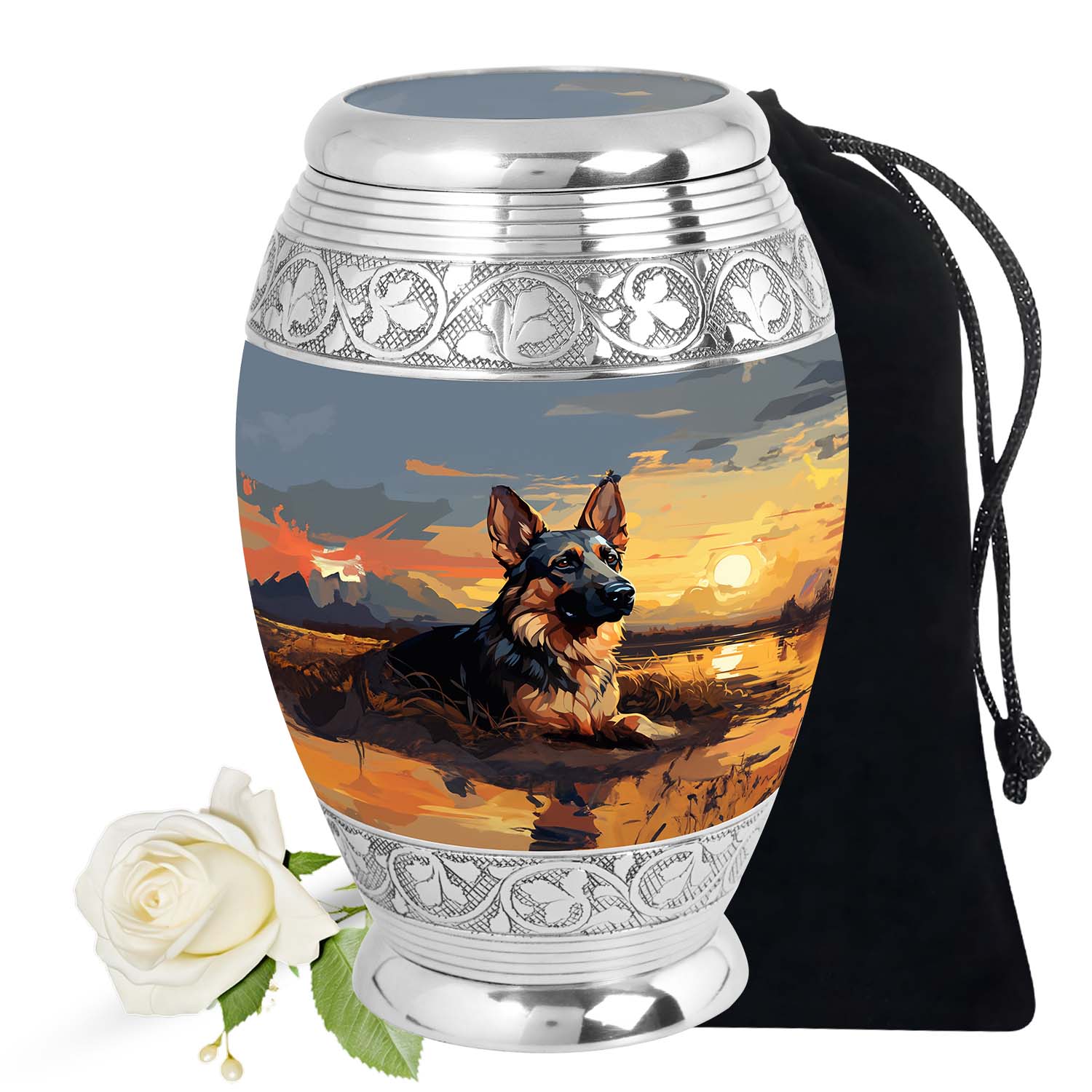 Customizable German Shepherd Cremation Urn – Pet Miniature Urn ...