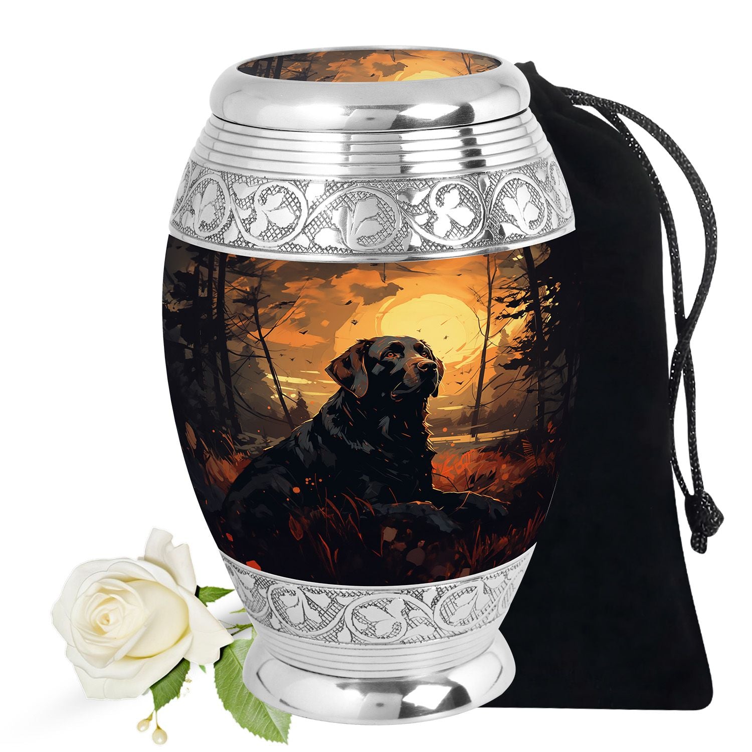 Large Black Labrador Dog Memorial Urn | Pet Cremation Tribute ...