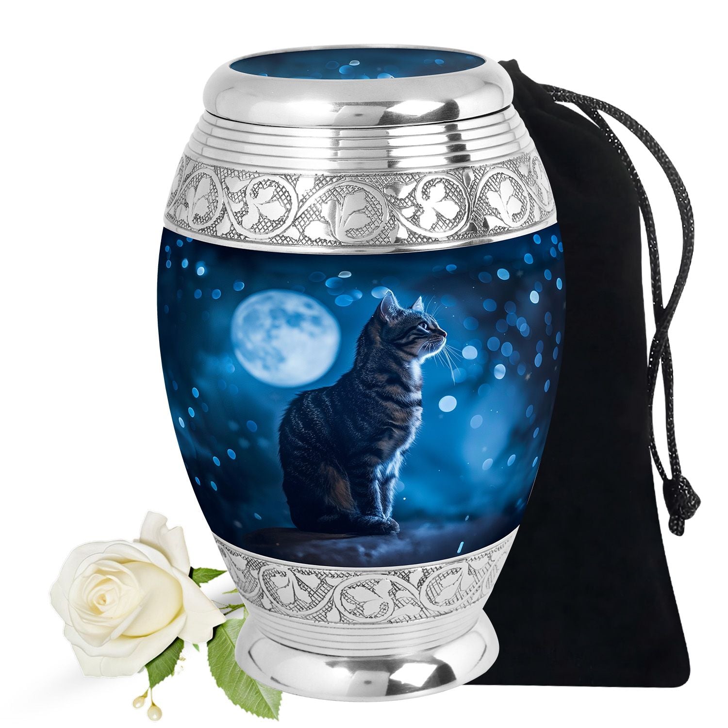 Handcrafted Full Moon Cat Cremation Urn for Ashes – Pet Memorial ...
